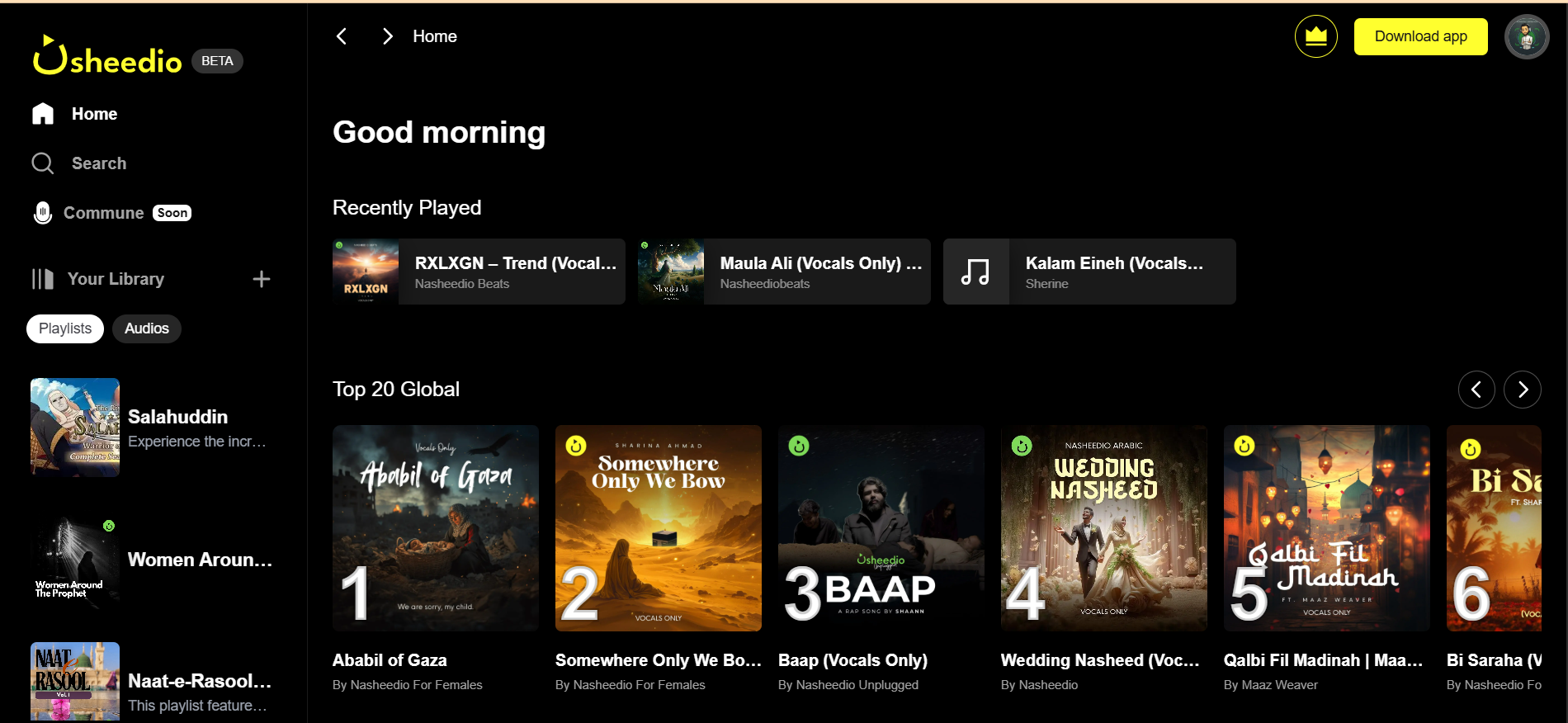 Nasheedio — Muslim-friendly listening💛